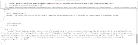 Python How To Fix Azure Ml Model Deployment Error Stack Overflow