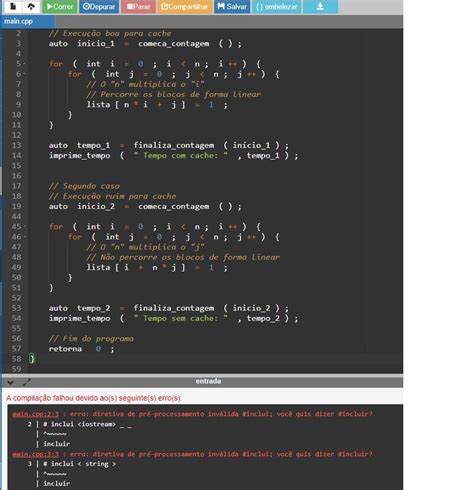 Bug Código disponível não roda Arquitetura de computadores por trás de como seu programa