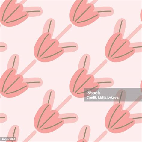 손으로 그린 매끄러운 튤립 꽃 추상적 인 모양 패턴 핑크 파스텔 배경 평평한 자연 예술품 0명에 대한 스톡 벡터 아트 및 기타 이미지 Istock