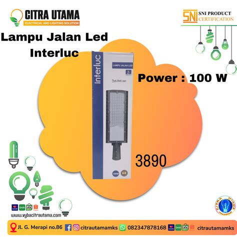 LAMPU PENERANGAN JALAN LED 100 WATT OUTDOOR PUTIH MEREK INTERLUC K3890 Lazada Indonesia