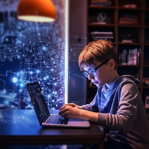 Premium Photo A Student Learn To Use Technology