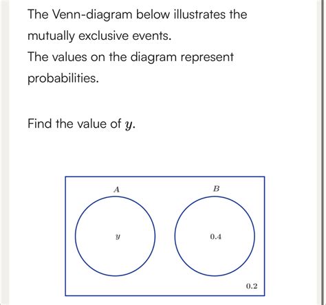 The Venn Diagram Below Illustrates The Mutually Exclusive Events The Values On The Diag