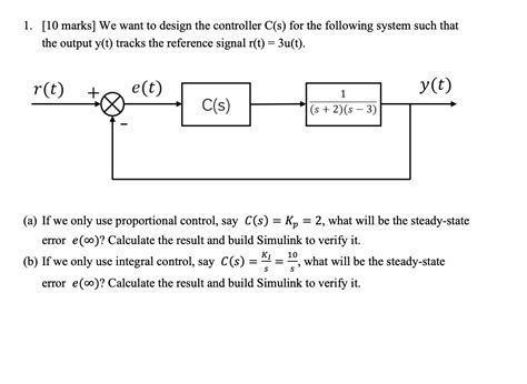 Solved Marks We Want To Design The Controller C S Chegg