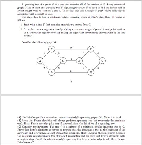 A Spanning Tree Of A Graph G Is A Tree That Contains