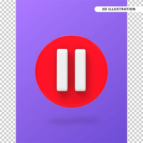 Premium Psd Pause Button 3d Illustration