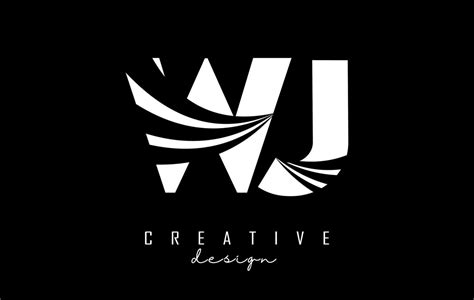 Creative White Letters WJ W J Logo With Leading Lines And Road Concept Design Letters With