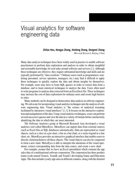 Visual Analytics For Software Engineering Data Pdf Analytics Chart