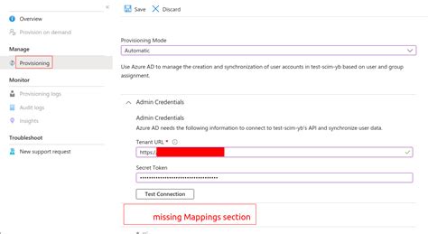 missing mappings section under entreprise application provisioning