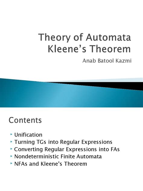 05 Kleens Theorem Pdf Applied Mathematics Theory Of Computation
