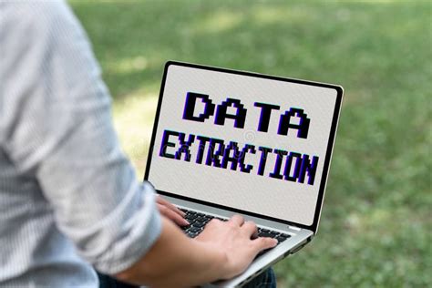 sign displaying data extraction word for act or process of retrieving