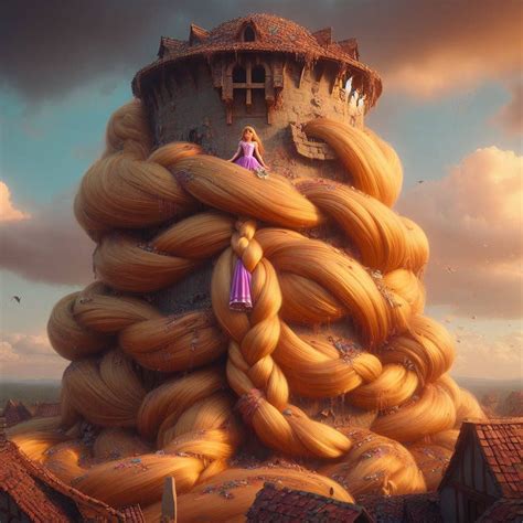 Rapunzel Has Such Long Hair That It Engulfs Her Tower In 2024 Long
