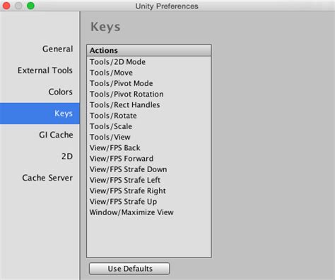 Unity Manual Preferencias