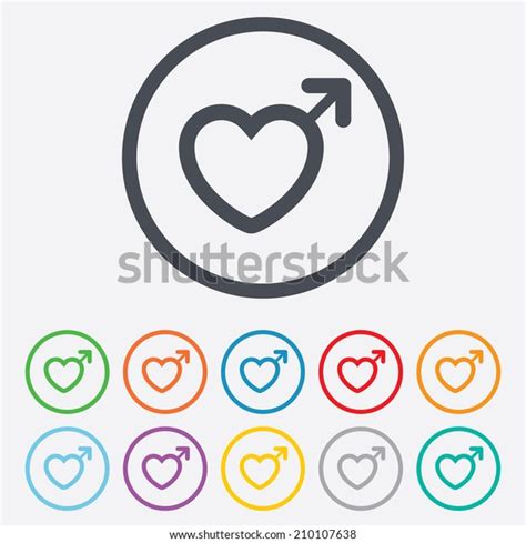 Male Sign Icon Male Sex Heart Stock Vector Royalty Free 210107638
