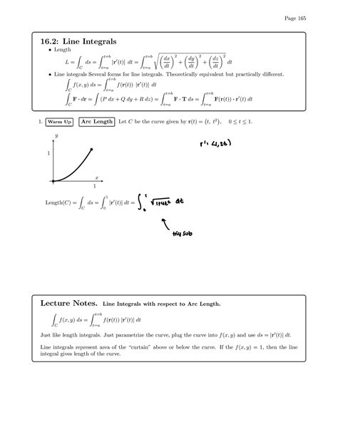 16 2 Line Integrals Blake Thornton 16 Line Integrals Length L Z