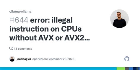 Error Illegal Instruction On Cpus Without Avx Or Avx2 Instruction Sets