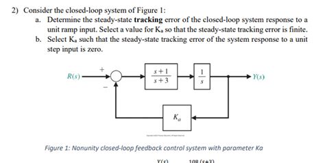 Solved 2 Consider The Closed Loop System Of Figure 1