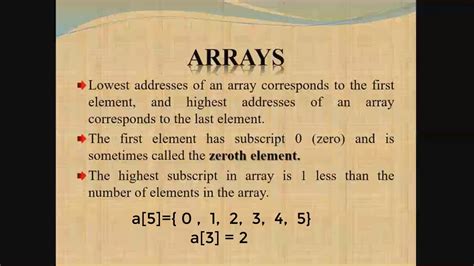 Arrays In C Presentation YouTube