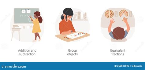 Equivalent Fractions Isolated Cartoon Vector Illustration 268655560