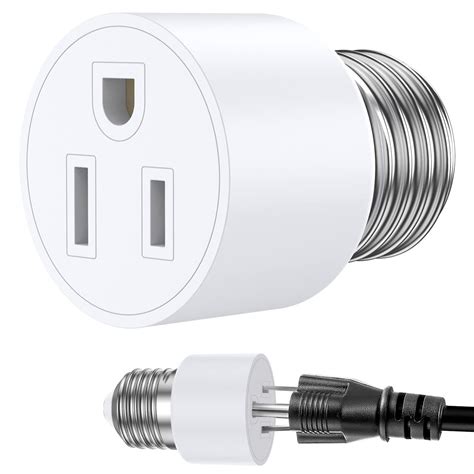 8 Pack Light Socket To Plug Adapter E26 E27 3 Prong Light Socket Outlet Light Bulb Outlet