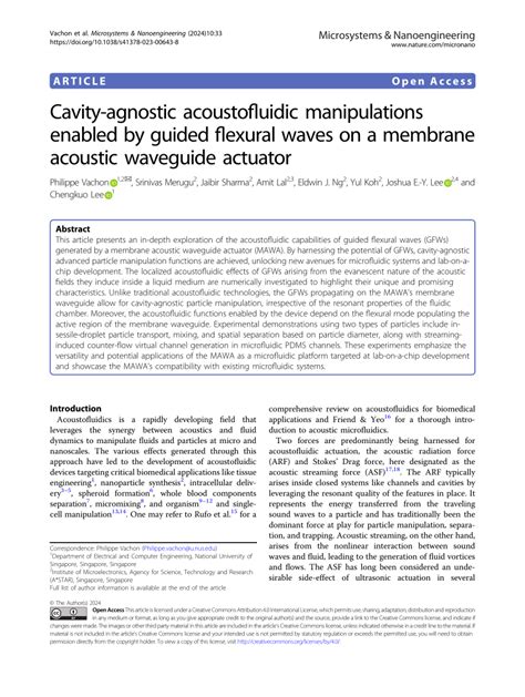 Pdf Cavity Agnostic Acoustofluidic Manipulations Enabled By Guided