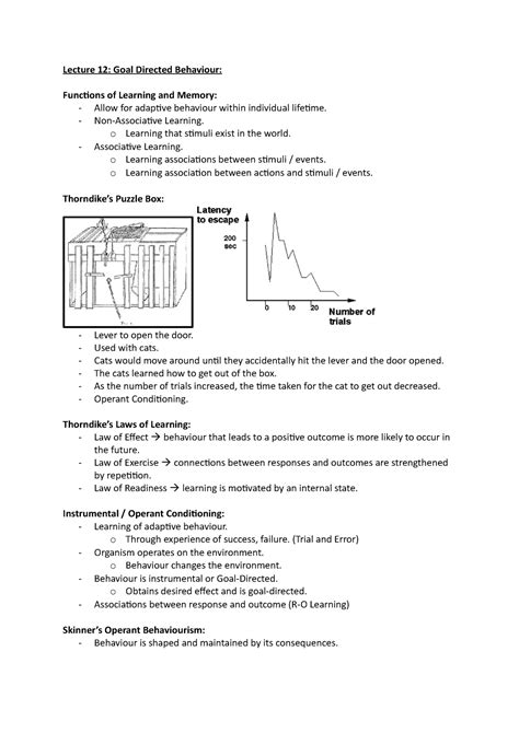 Lecture 12 Goal Directed Behaviour Lecture 12 Goal Directed Behaviour Functions Of Learning