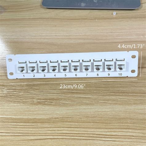 แผ่นแพทช์แผง 10 พอร์ต Cat6 พร้อม Inline Keystone 10g Pass Thru Coupler