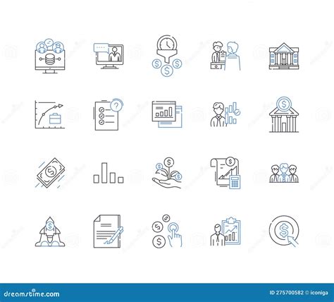 Sales Analytics Line Icons Collection Metrics Trends Forecasting