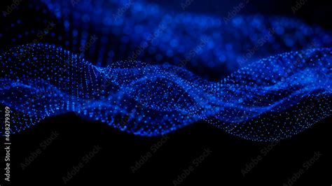 Big Data Vizualisation Concept Information Represented As A High Tech Futuristic Particle