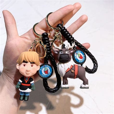 Disney Frozen Keychains Elsa Anna Anime Kristoff Olaf Key Ring
