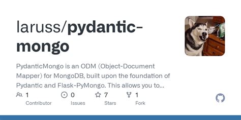 Github Larusspydantic Mongo Pydanticmongo Is An Odm Object