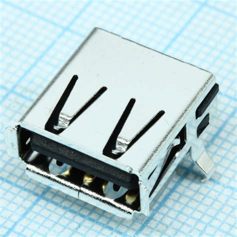 292303-1, Разъем USB тип А, розетка на плату угловая, 4 контакта 2.0 TE ...