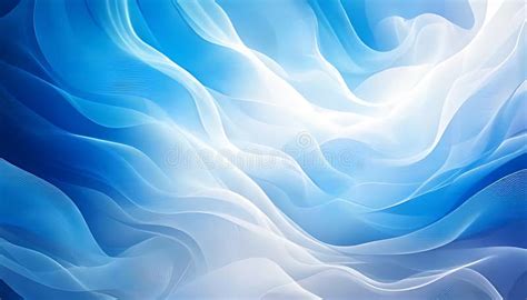 Fluid Blue And White Shapes Intertwine Creating A Light Airy And Dynamic Flow Stock
