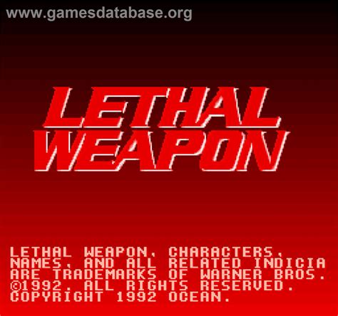 Lethal Weapon Arcade Artwork Title Screen