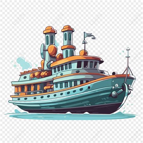유람선 벡터클립 아트만화상표 Png 일러스트 무료 다운로드 Lovepik