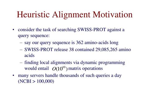 Ppt Heuristic Methods For Sequence Database Searching Powerpoint
