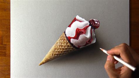 Realistic Ice Cream Drawing