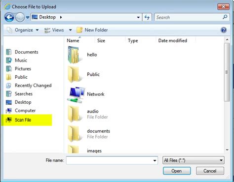 windows 7 trigger a scan from file browser super user