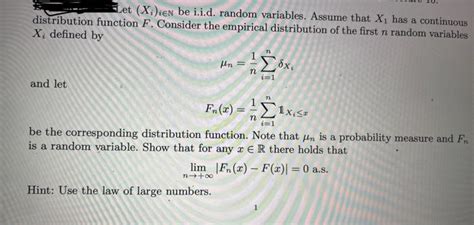 Solved đet Xii∈n Be Iid Random Variables Assume That