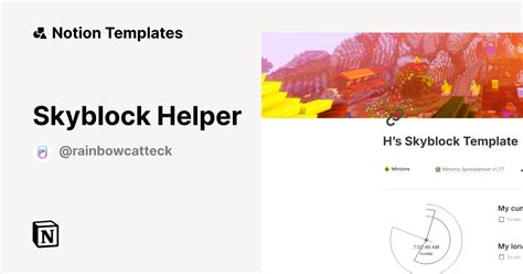 skyblock helper template by rainbowcatteck notion marketplace