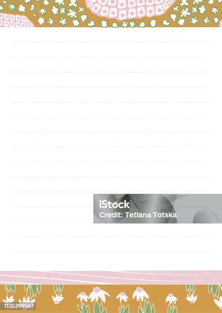 여자를 위한 화지 스타일의 벡터 인쇄 편지 종이 문구 메모와 일기 노트북 손으로 쓰기 스티커 0명에 대한 스톡 벡터 아트 및 기타 이미지 Istock