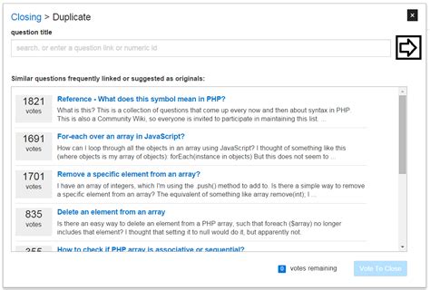 Bookmarks For The Close Duplicate Interface Meta Stack Overflow