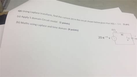 Solved Using Laplace Transform Find The Current I T In The Chegg