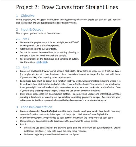 Solved Project 2 Draw Curves From Straight Lines 1 Chegg Com