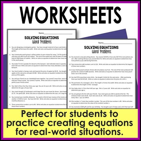 Solving Equations Word Problems 7th Grade Math Practice By Make Sense