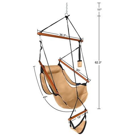 Winado 363 In Portable Hammock Rope Chair Outdoor Hanging Air Swing In Brown 990860716183 At