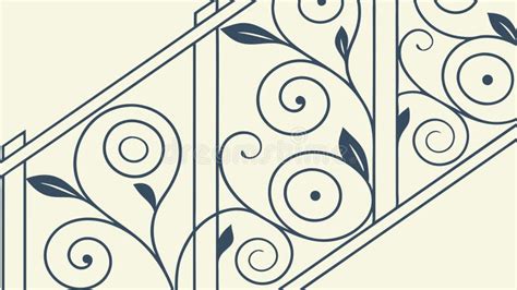 Ornate Wrought Iron Railing Detail Elegant Architectural Scrollwork Vector Design Generative Ai