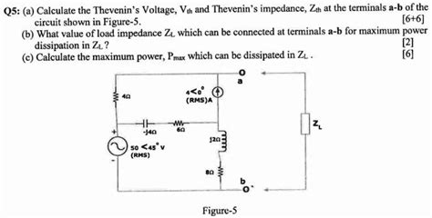 solved q5 a calculate the thevenin s voltage vth and thevenin s