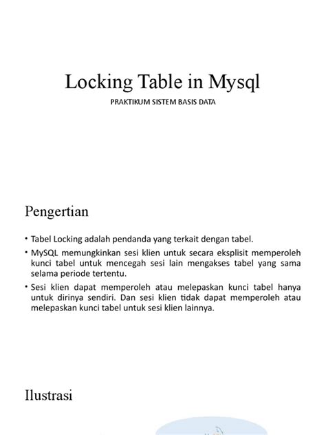 Locking Table In Mysql Pdf