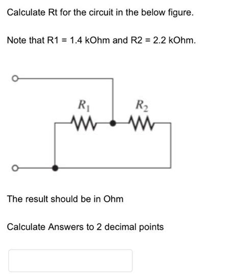 Solved Calculate Rt For The Circuit In The Below Figure Chegg Com
