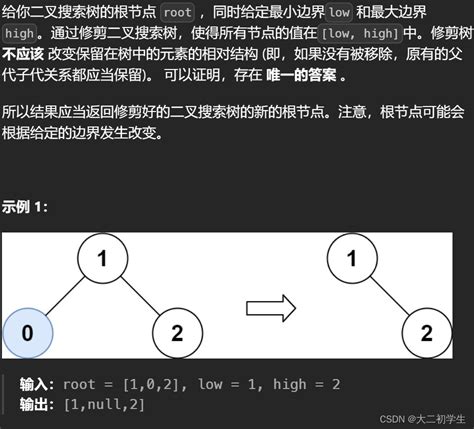 刷代码随想录有感（62）：修剪二叉搜索树 Csdn博客